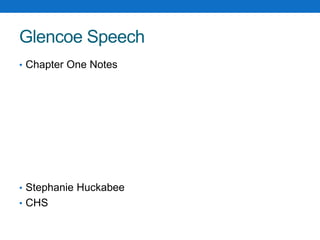 Public Speaking Notes - Glencoe - Chapter 1 | PPTX