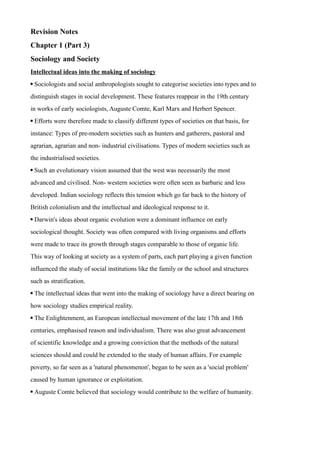Chapter 1 notes Part 3 Scoiology and Society.docx