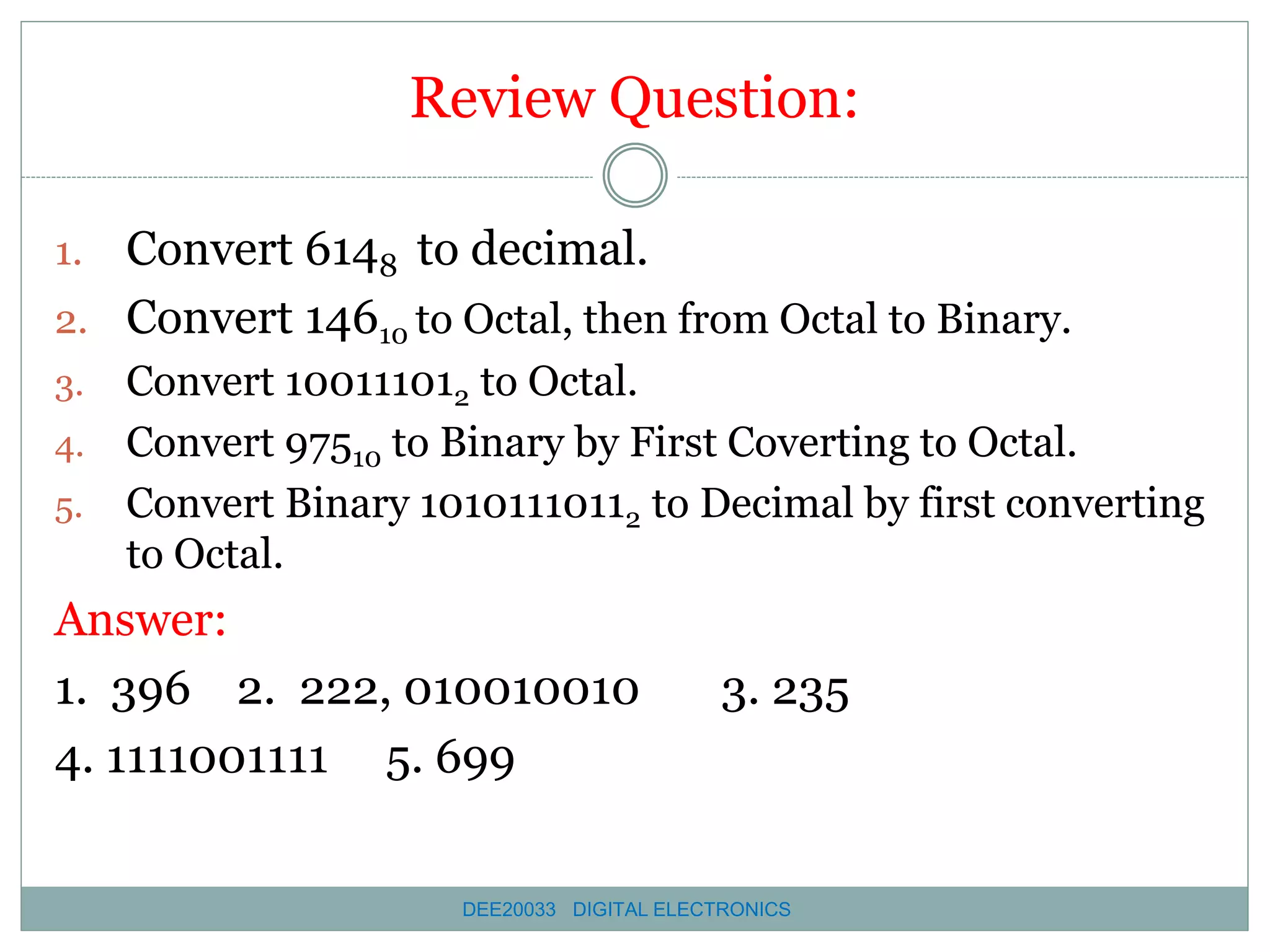 Chapter 1 number and code system sss | PPT