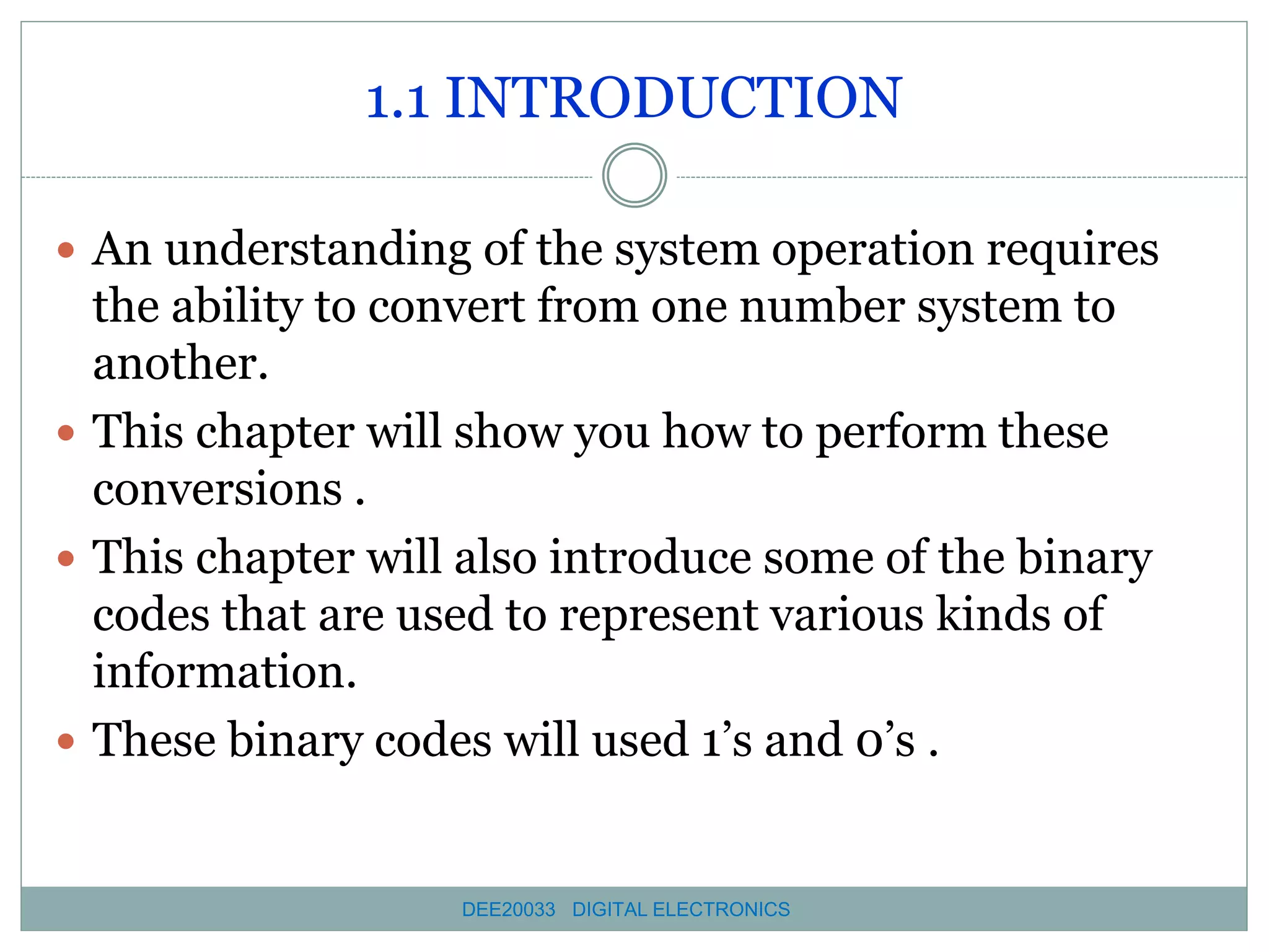 Chapter 1 number and code system sss | PPT