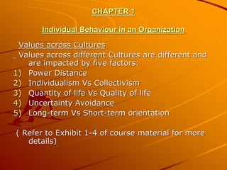 Organisational Behavior: Individual Behavior In An Organization | PDF