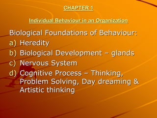 Organisational Behavior: Individual Behavior In An Organization | PDF