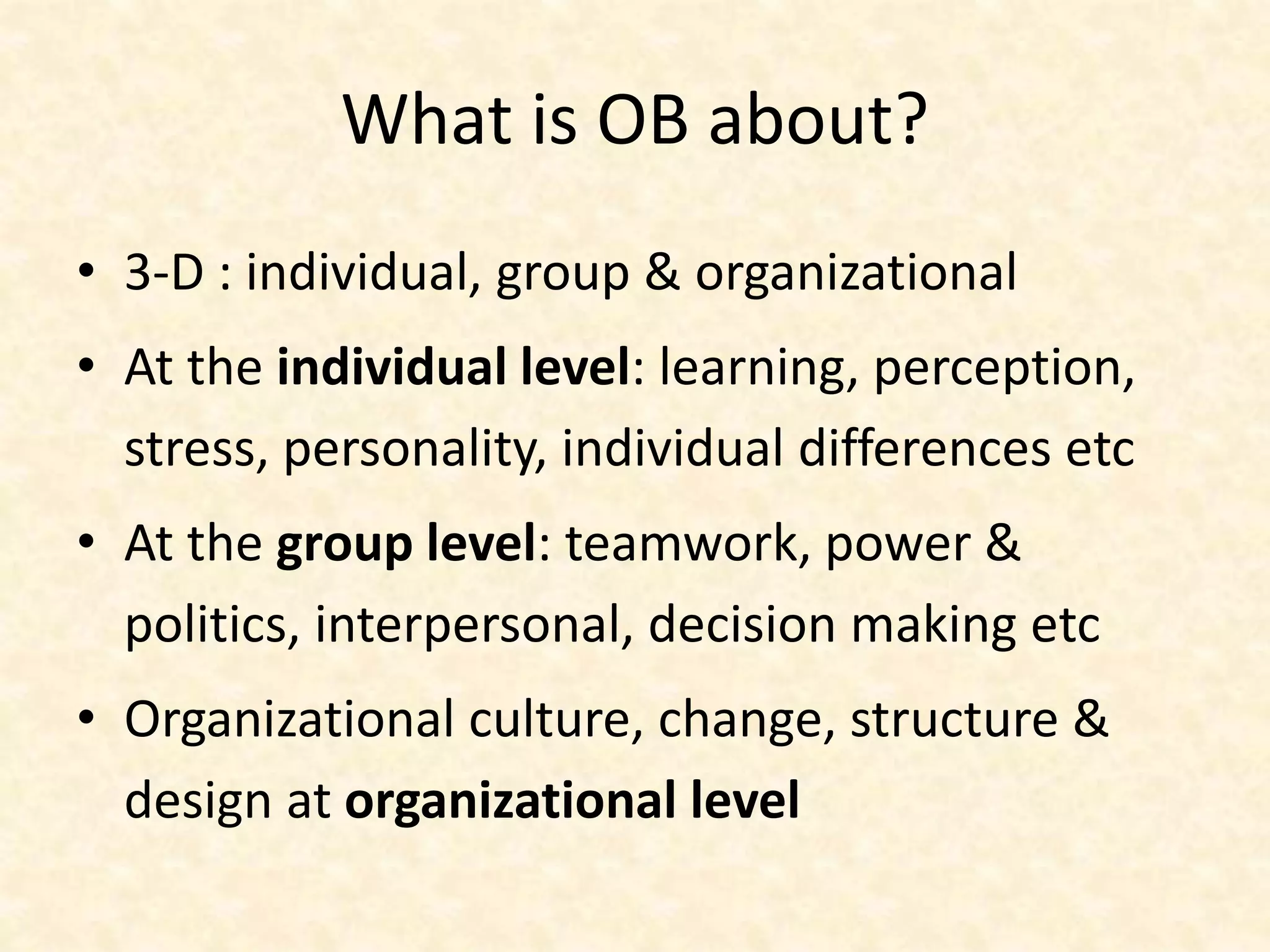 Introduction to Organizational Behavior | PPTX