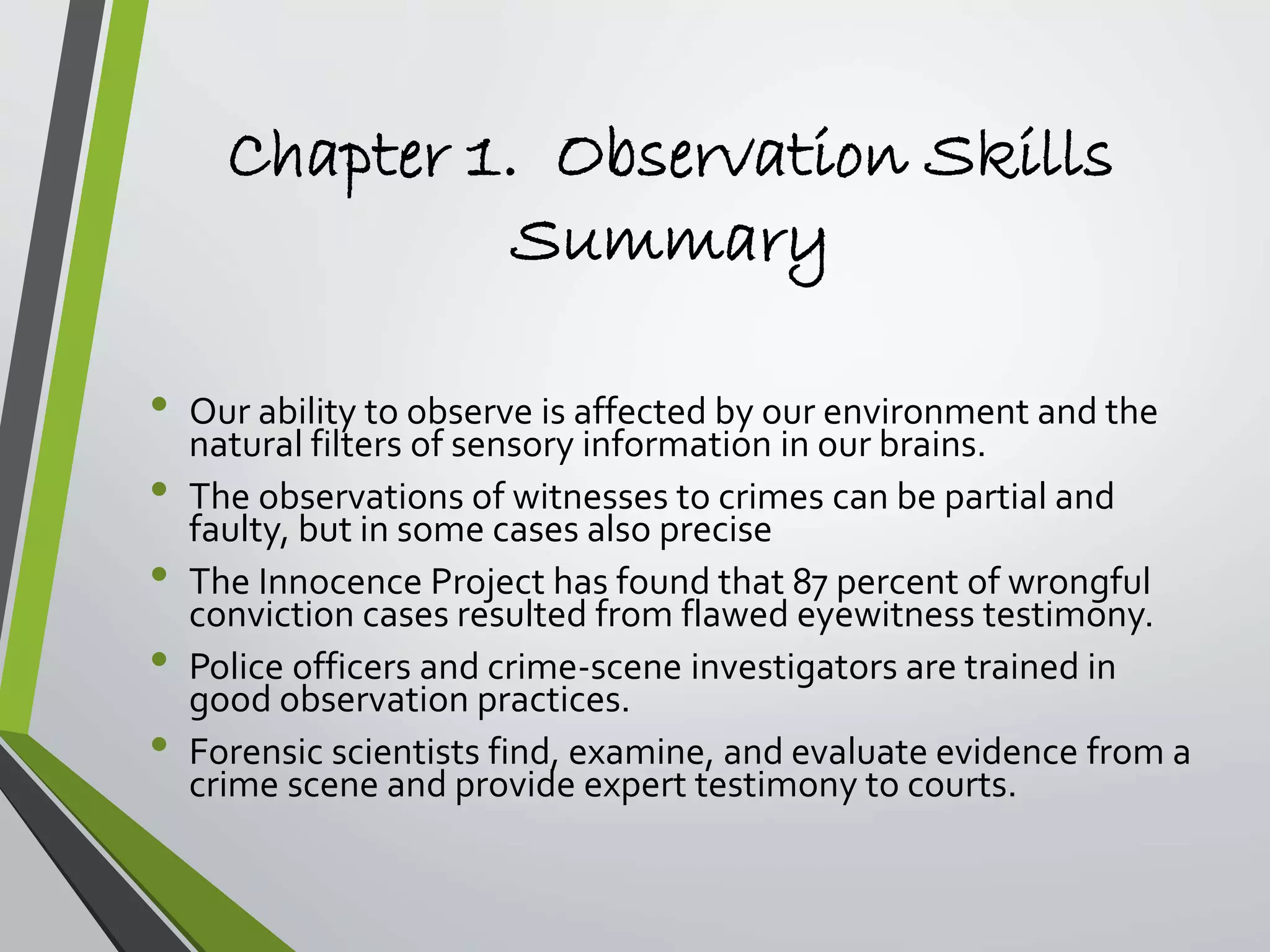 Chapter 1 Observation Skills | PPTX