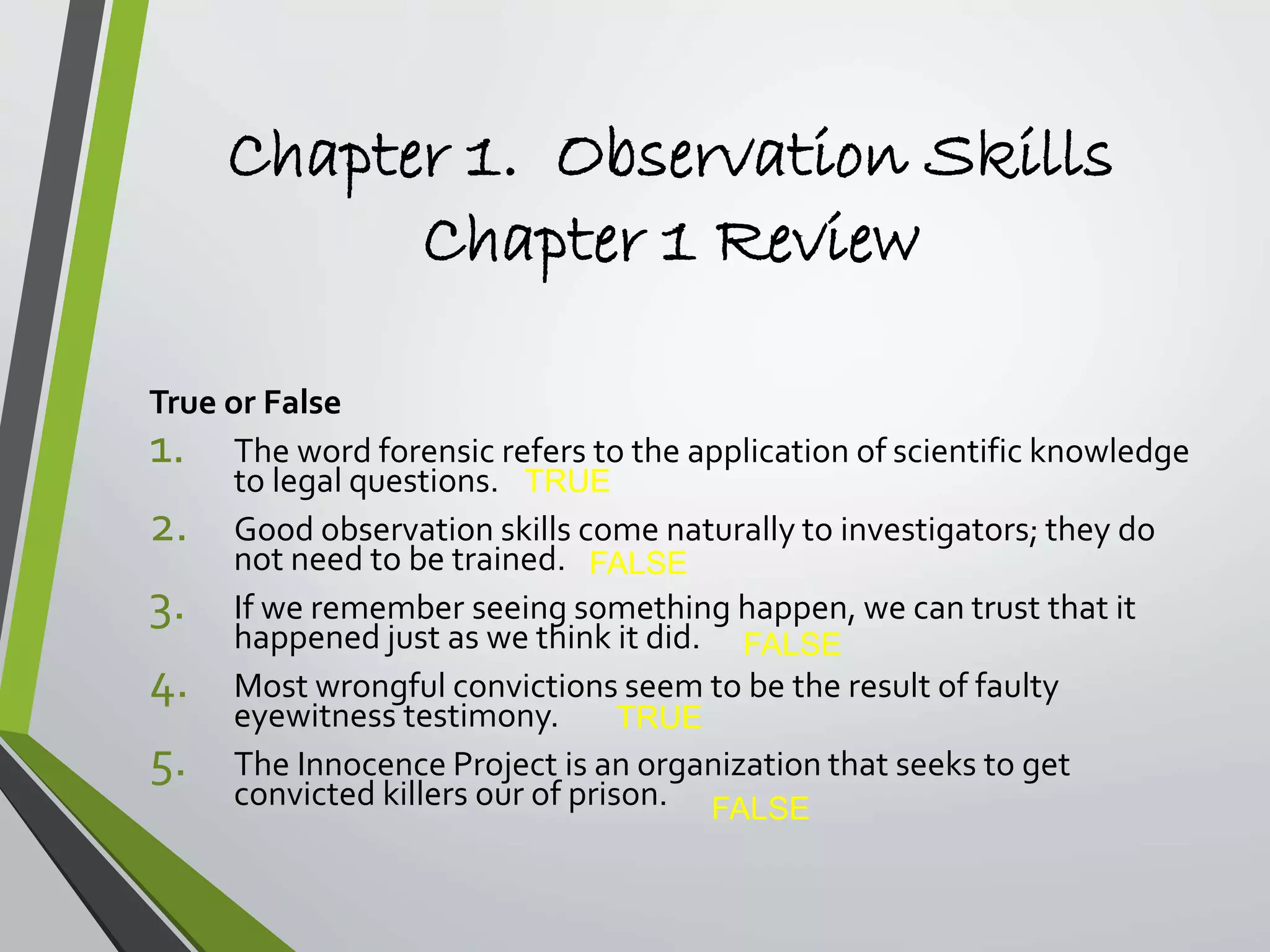 Chapter 1 Observation Skills | PPTX