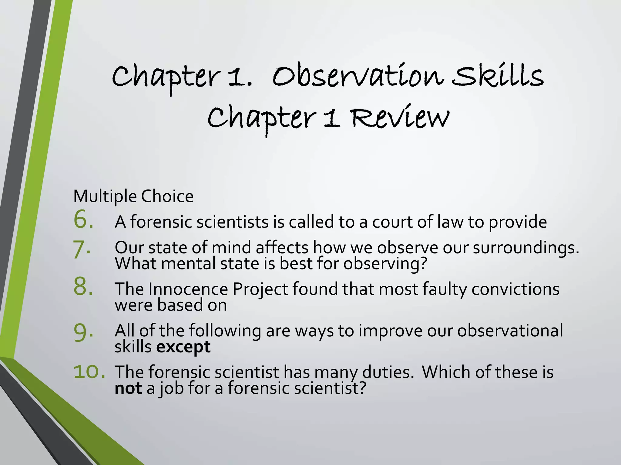 Chapter 1 Observation Skills | PPTX