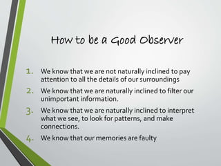 Chapter 1 Observation Skills | PPTX