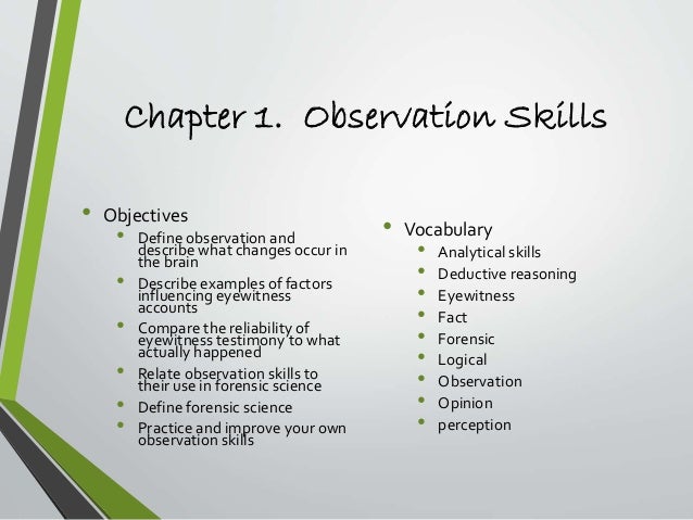 Chapter 1 Observation Skills