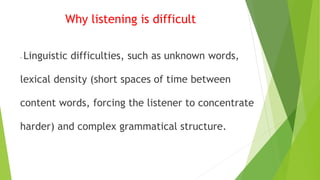 Chapter 1 of how to teach listening | PPTX