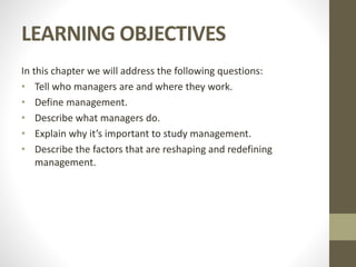 Chapter 1 : Foundations Of Management | PPTX