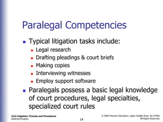 Chapter 1 one paralegal in civil litigation civ lit 2nd | PPTX