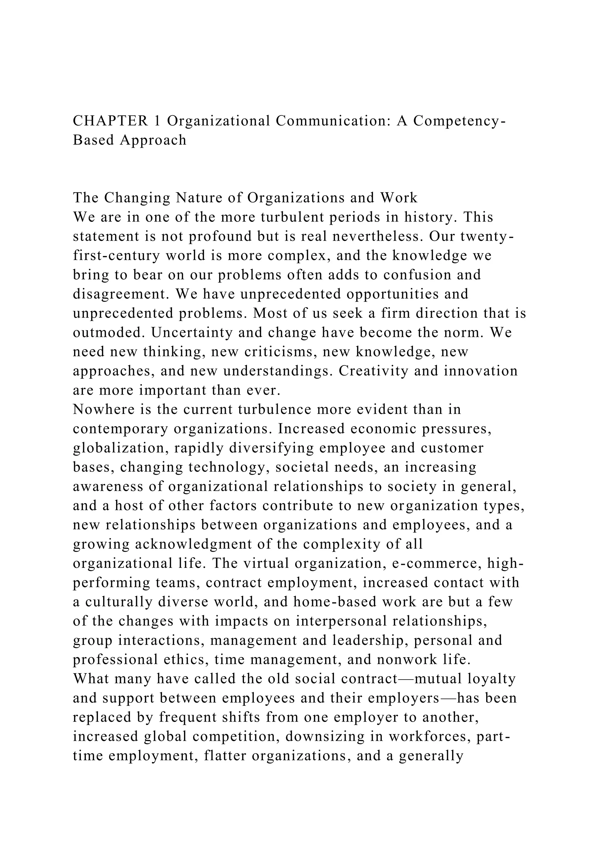 CHAPTER 1 Organizational Communication A Competency-Based Approac.docx