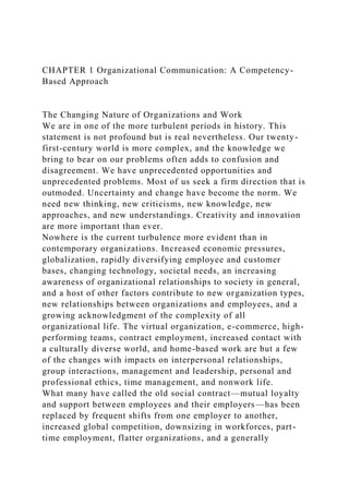 CHAPTER 1 Organizational Communication A Competency-Based Approac.docx