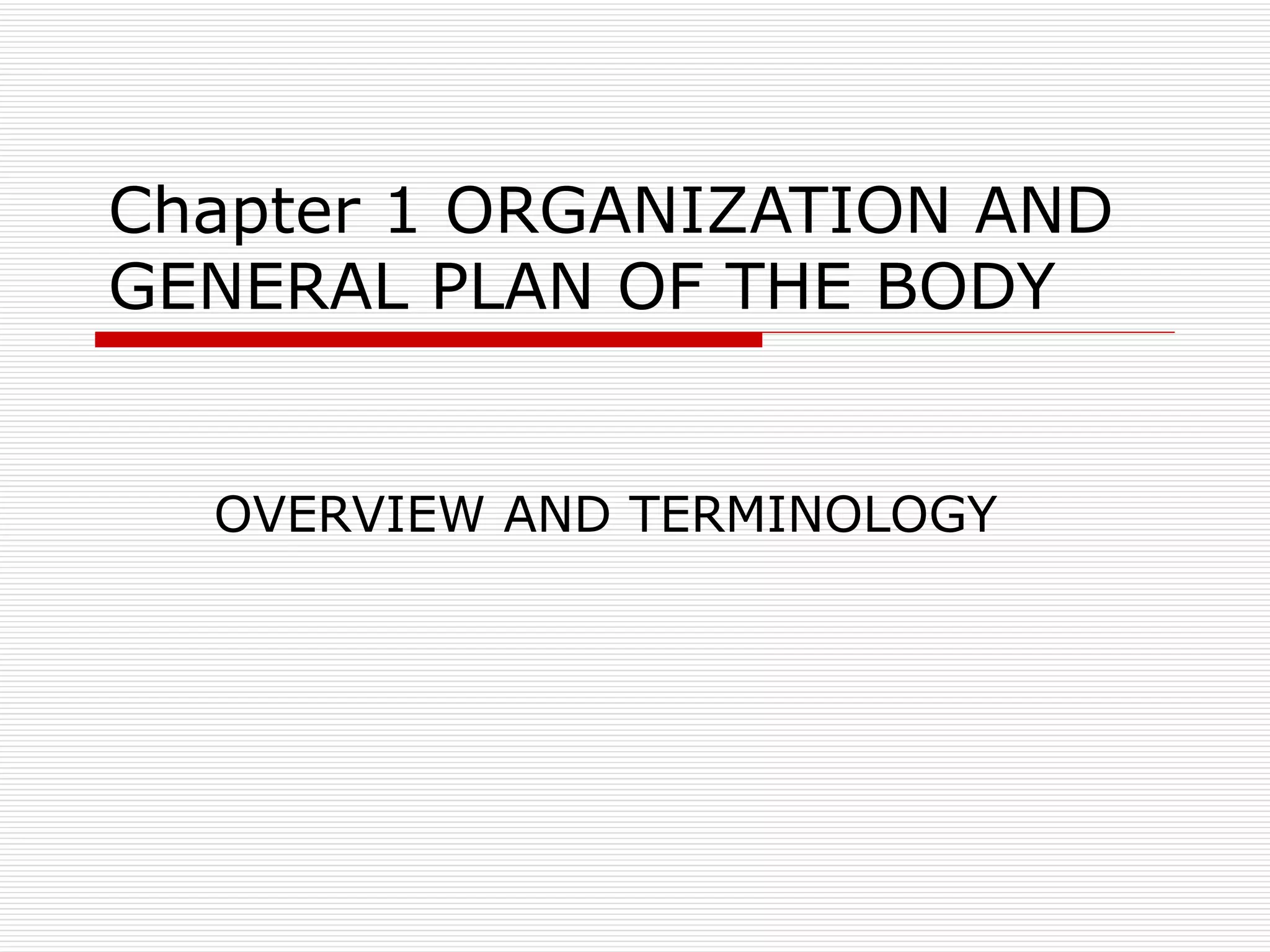 Chapter 1--Organization and General Plan of the Body | PPT