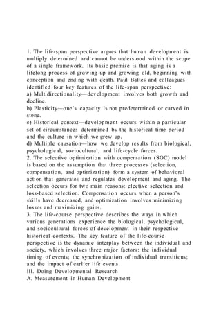 Chapter 1 OutlineI. Thinking About DevelopmentA. What Is Hum | DOCX