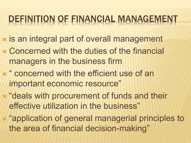 Chapter 1 overview of financial management | PPT