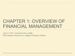 Chapter 1: Overview of Financial Management | PPTX