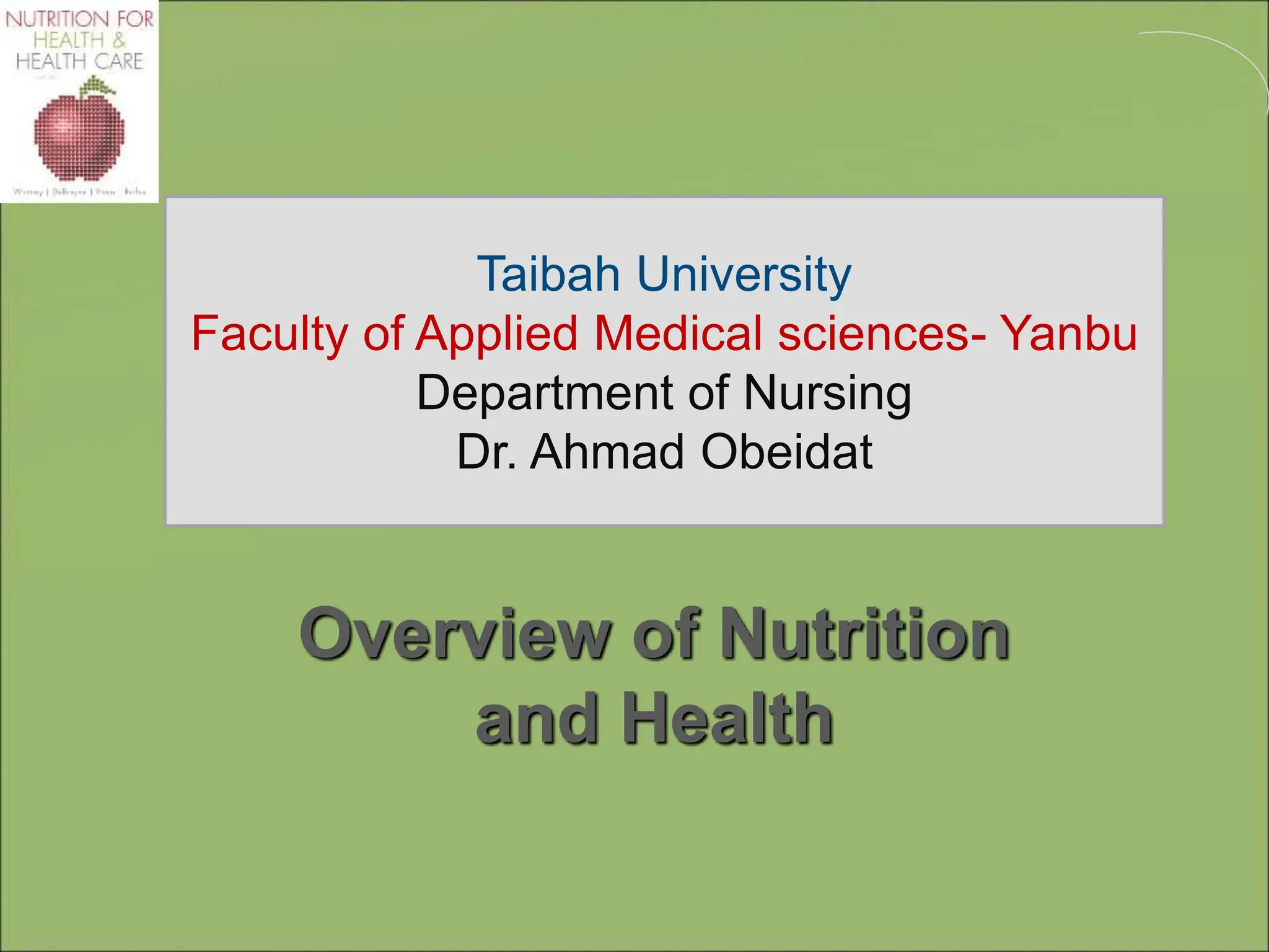 chapter1 Overview of Nutrition and Health.ppt