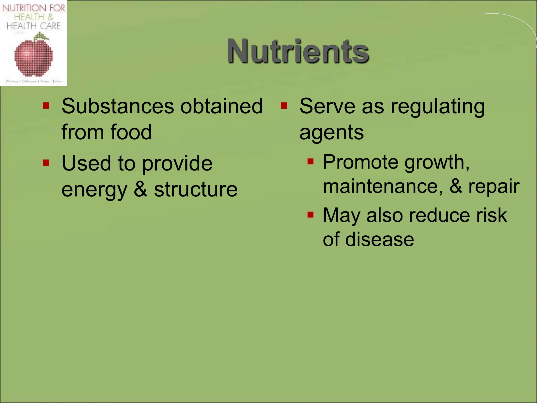 chapter1 Overview of Nutrition and Health.ppt