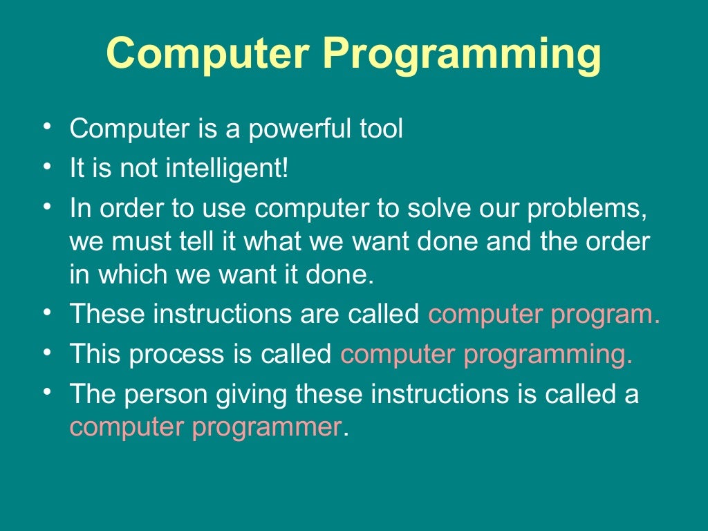 Chapter #1 overview of programming and problem solving
