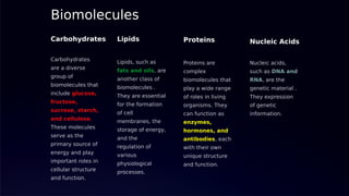 biomolecules there importance and functions | PDF
