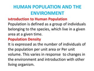 Chapter 1_part 2.pdfHuman Population and the environment | PDF