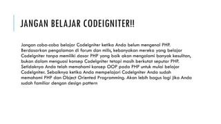 Chapter 1 perkenalan code igniter 2.0 | PDF