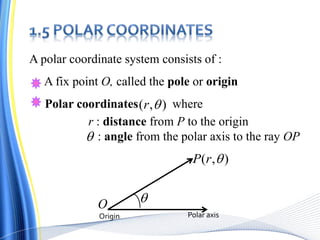 Applied Calculus Chapter 1 polar coordinates and vector | PPTX