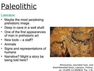 Rhinoceros Wounded Man And Disemboweled Bison