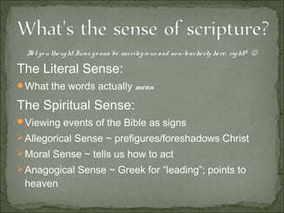 Catholic Interpretation of the Scriptures | PPT