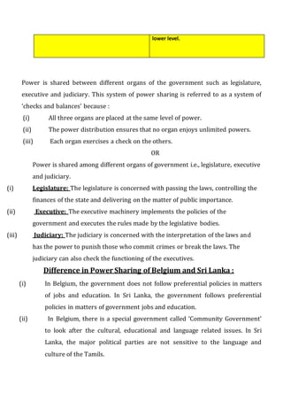 Chapter 1 power sharing | PDF