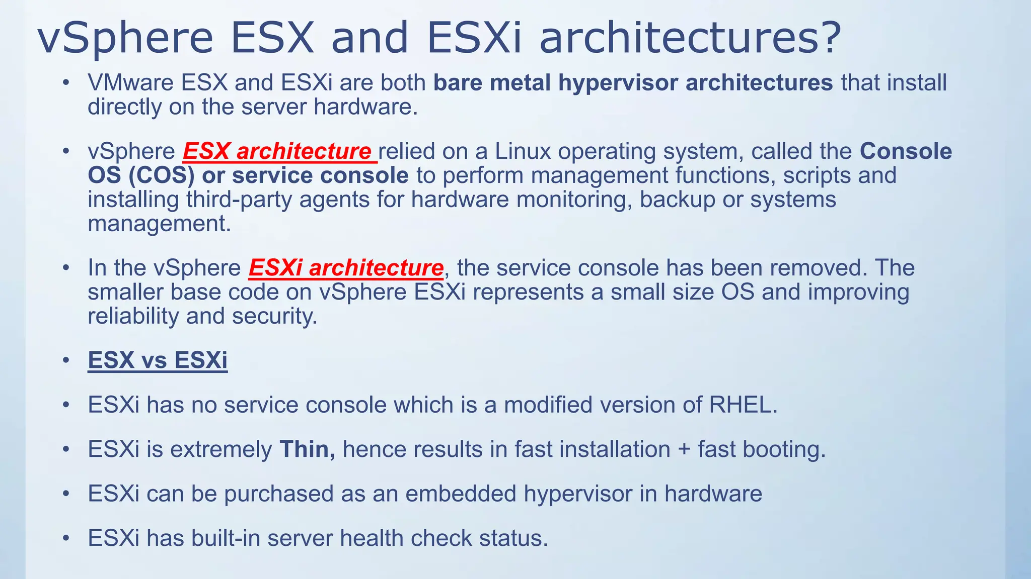 VMware virtualization toipcs ESX and ESXI architecture | PPTX | Operating Systems | Computer ...