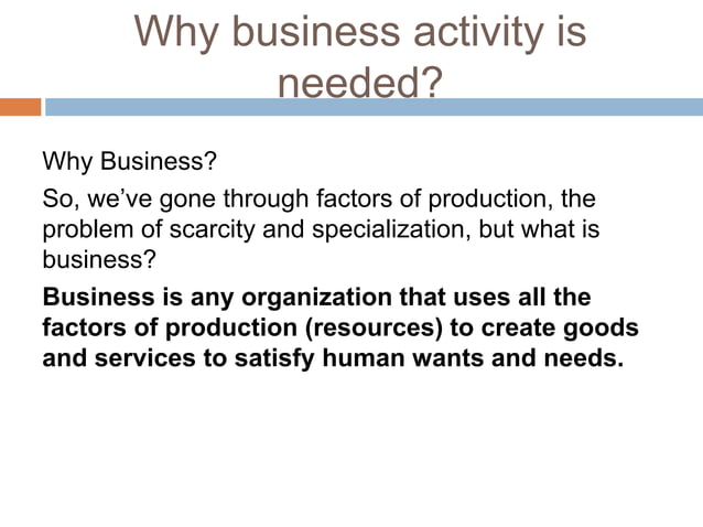 Chapter 1 PowerPoint Business Studies.pptx | Business | Business and ...