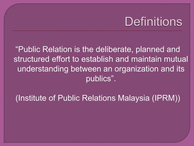 Chapter 1 PUBLIC RELATION | PPT