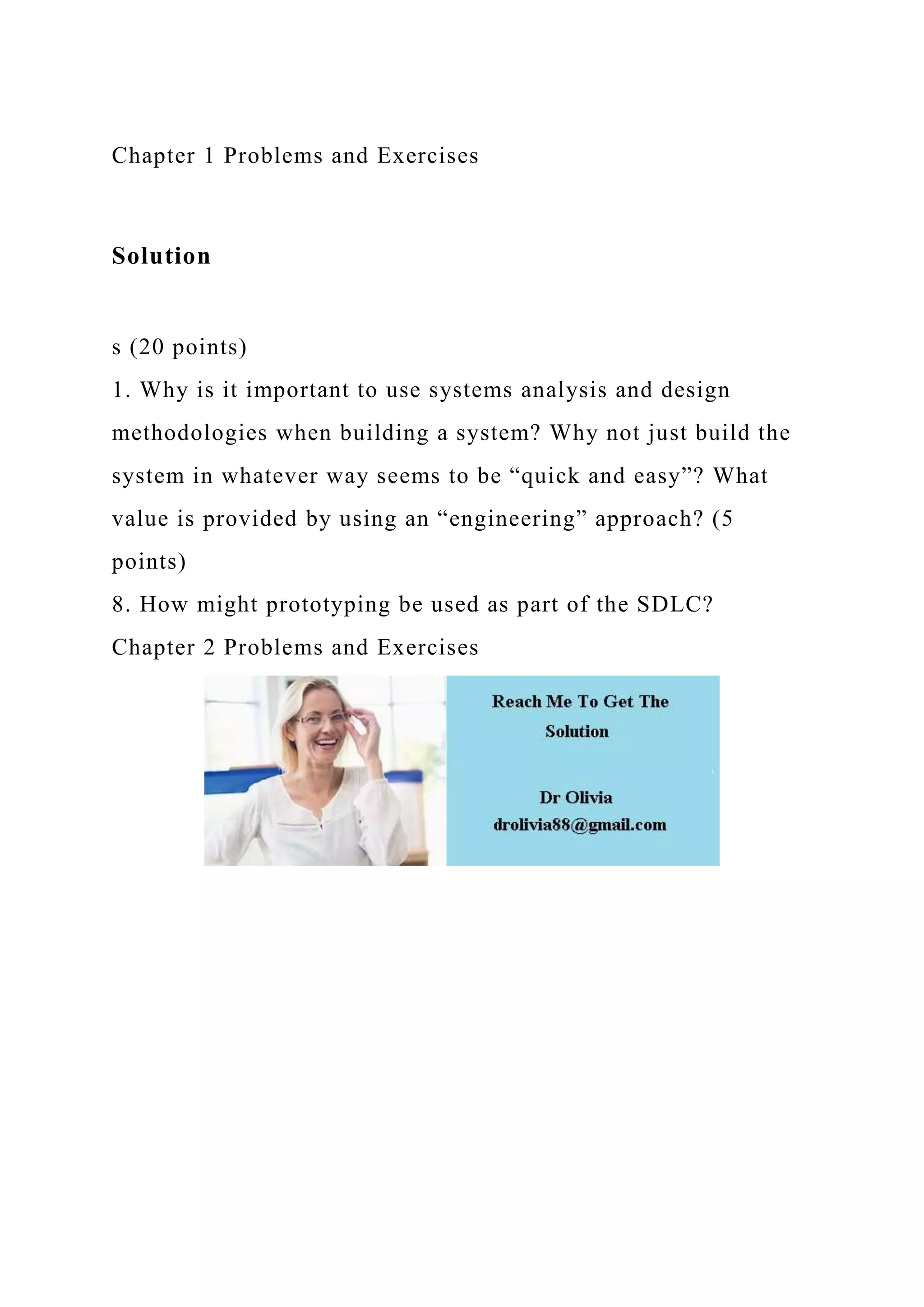 Chapter 1 Problems and Exercises Solutions (20 points) 1. Why is i.docx