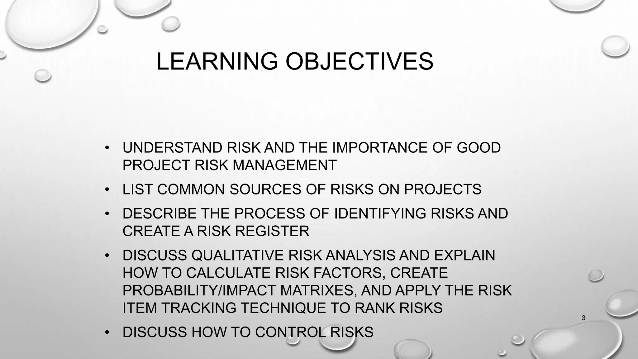 Chapter One - Project Risk Management Notes | PPTX