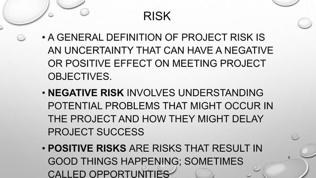 Chapter One - Project Risk Management Notes | PPTX