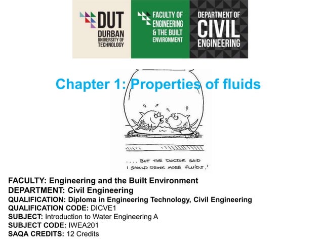 Chapter 1 properties of fluids | PPTX