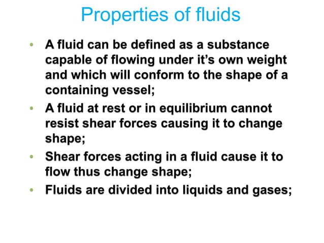 Chapter 1 properties of fluids | PPTX