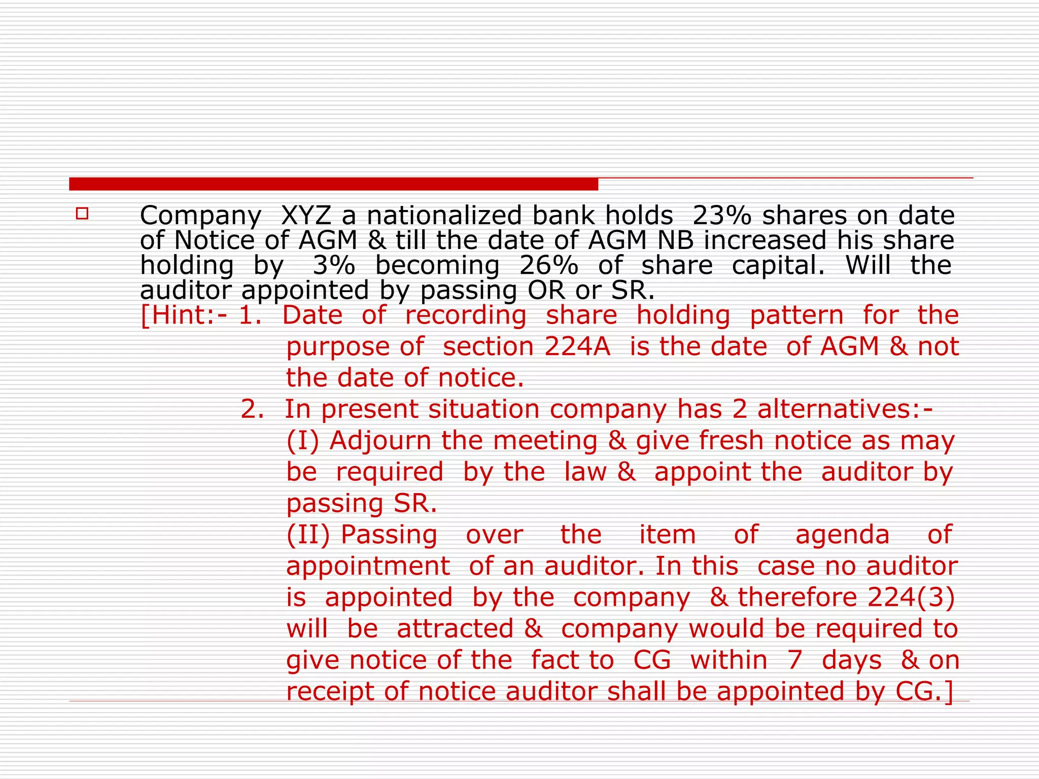 Important Questions of Appointment of Auditor | PPT