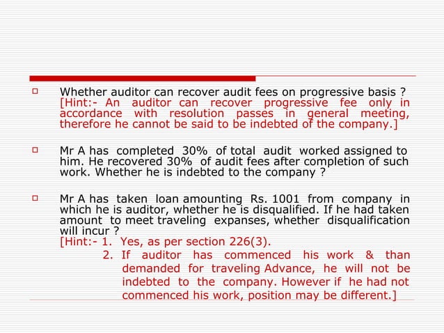 Important Questions of Appointment of Auditor | PPT