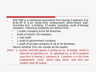 Important Questions of Appointment of Auditor | PPT