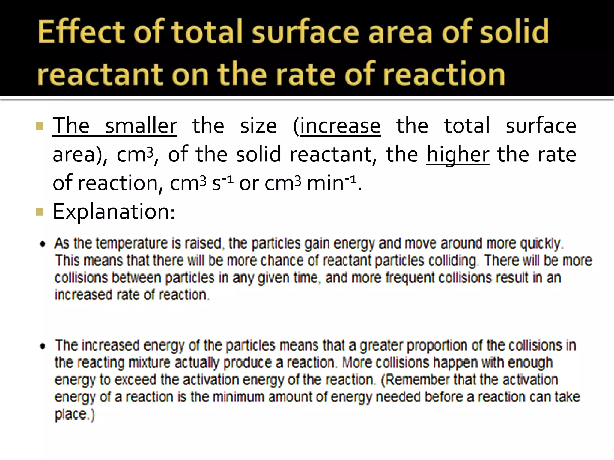Chapter 1 : Rate of Reaction | PPSX | Chemistry | Science