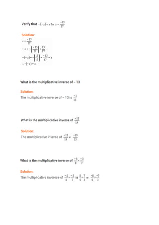 Chapter 1 rational numbers | PDF