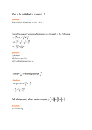 Chapter 1 rational numbers | PDF