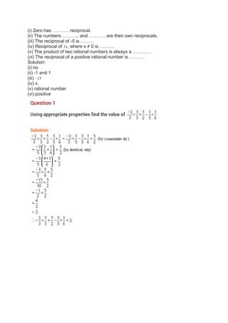 Chapter 1 rational numbers | PDF
