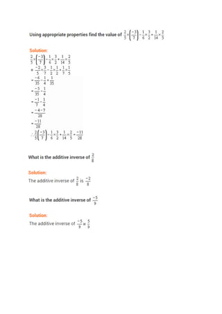 Chapter 1 rational numbers | PDF