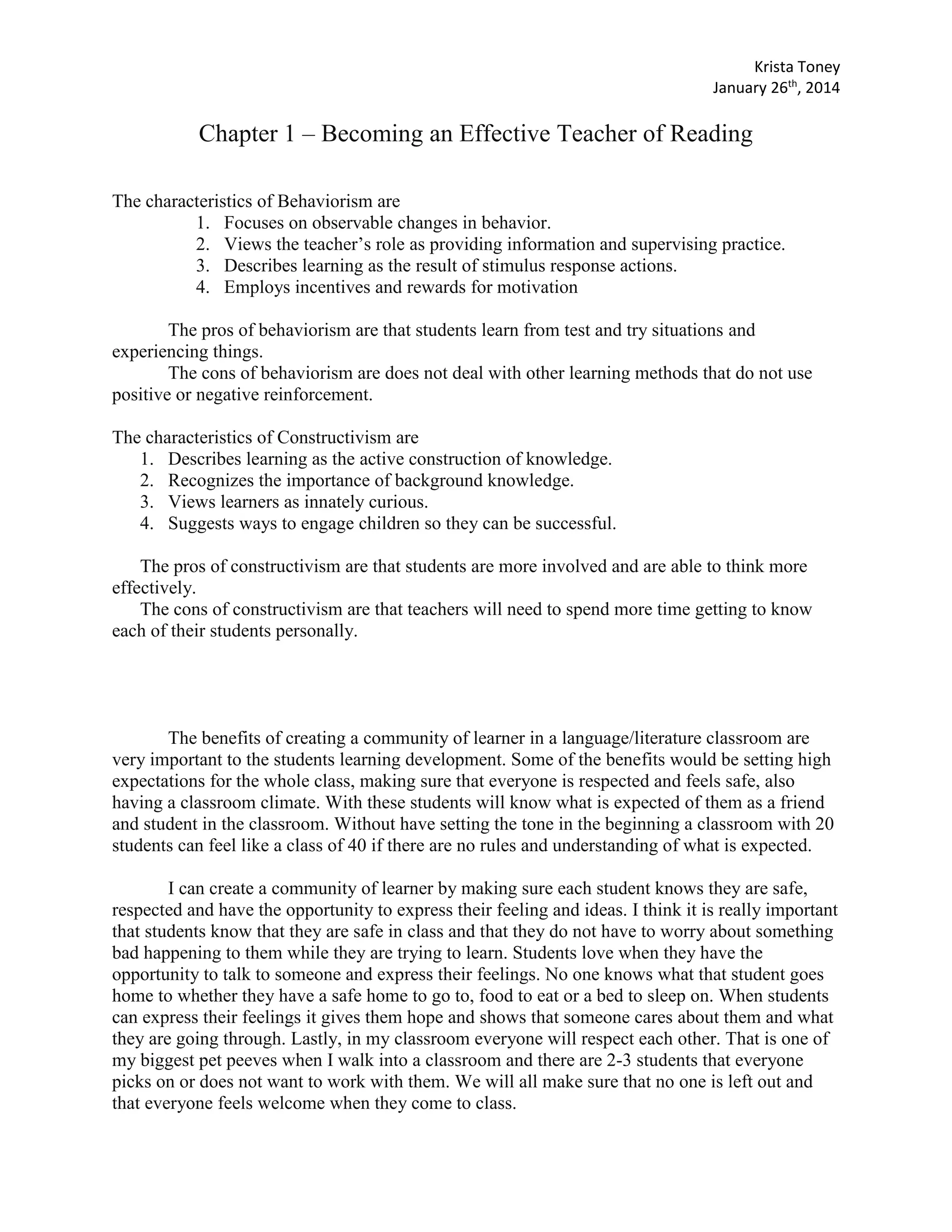 Chapter 1 Reflection Docx