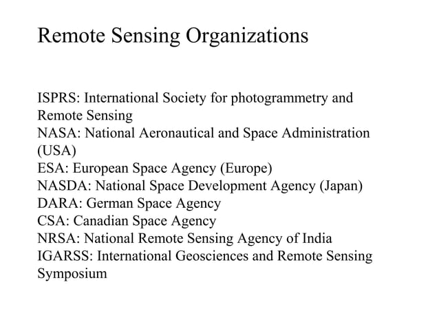 Chapter 1 (Introduction to remote sensing) | PPT