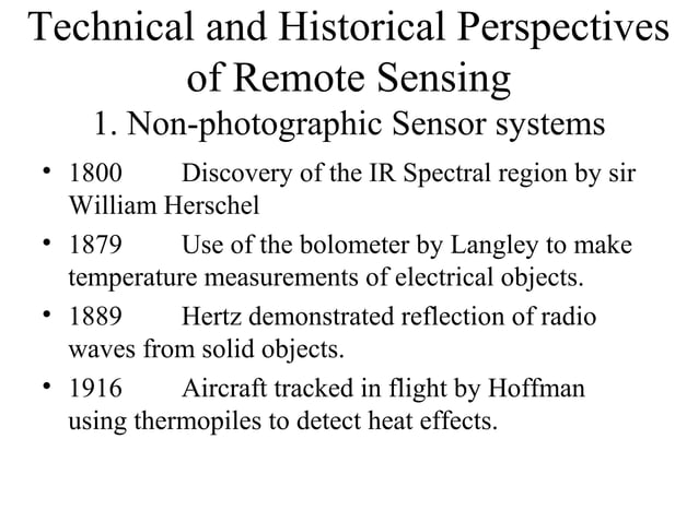 Chapter 1 (Introduction to remote sensing) | PPT